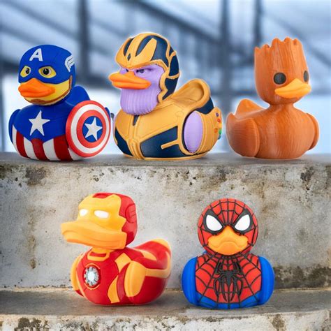 Superhero Cute Ducky Set Spider Man Captain America Groot Iron Man