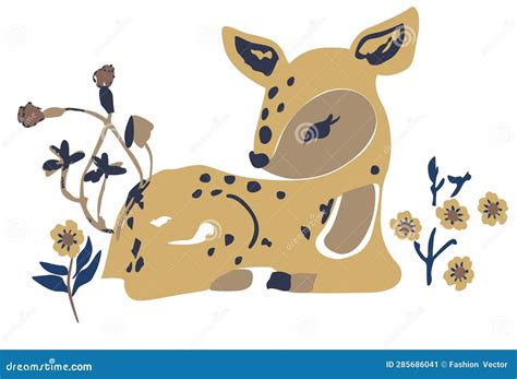 Cute Dear Watercolor Cartoon Cute Dear Isolated On White Background