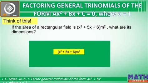 Factoring General Trinomial A 1 Pptx Factoring General Trinomial A 1 Pptx