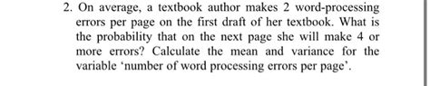 Solved 2 On Average A Textbook Author Makes 2