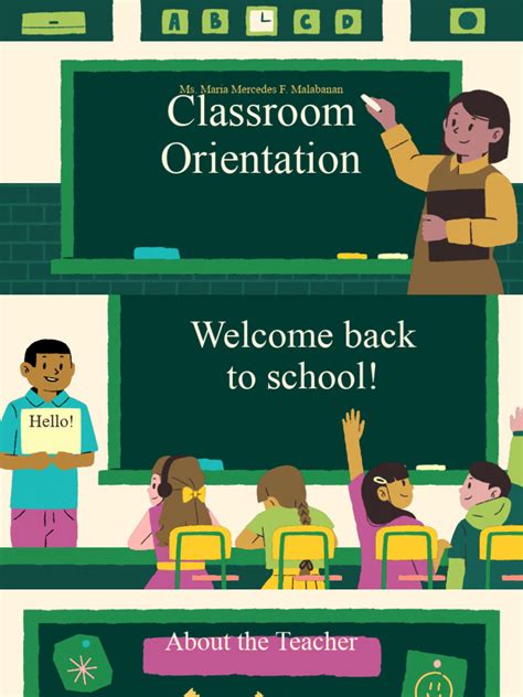 Classroom Orientation Educational Presentation In Green And Yellow Playful Illustrative Style Pdf