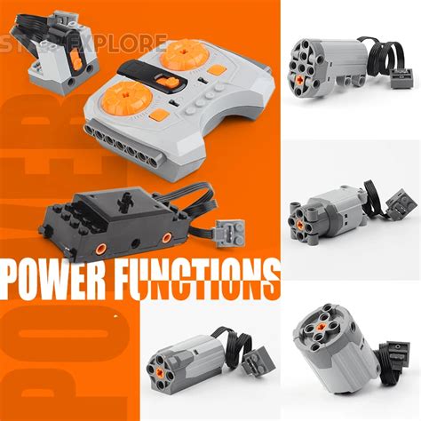 Legoing Technic Power Functions Motor Train Motor Set IR RX TX RC Servo Battery Box Blocks Toys