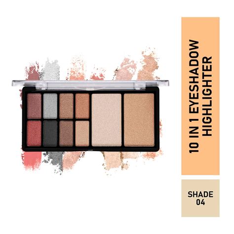 Half N Half 10 In 1 Eyeshadow And Highlighter Makeup Kit Multicolour
