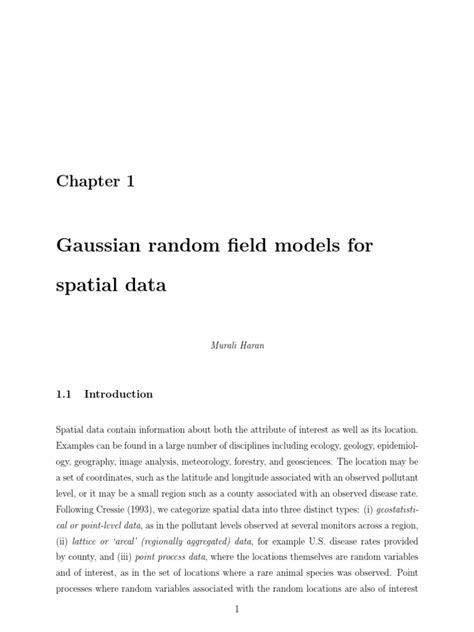 Gaussian Random Field Models For Spatial Data Pdf Normal Distribution Markov Chain