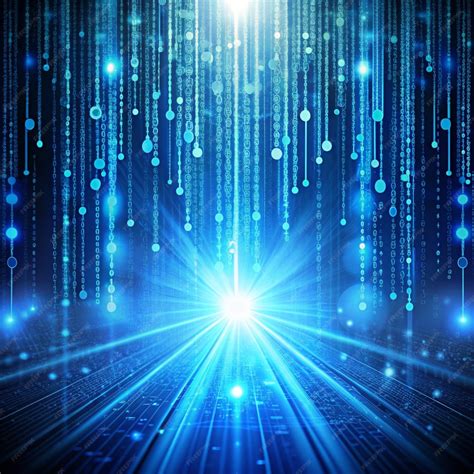 Binary Computer Code Matrix Blue Abstract Background Premium Ai Generated Image