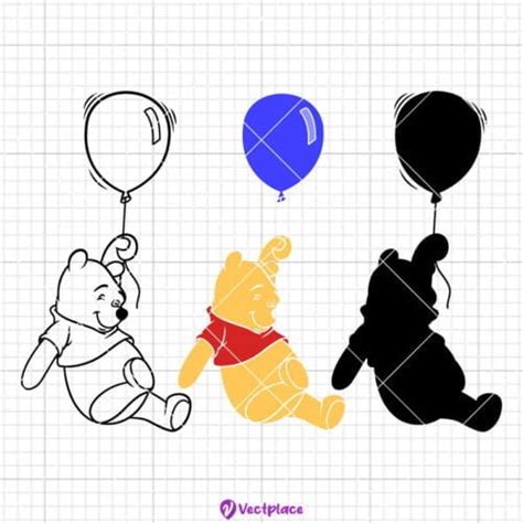 Winnie The Pooh Svg Pooh With Balloon Svg Cut File Cricut Png