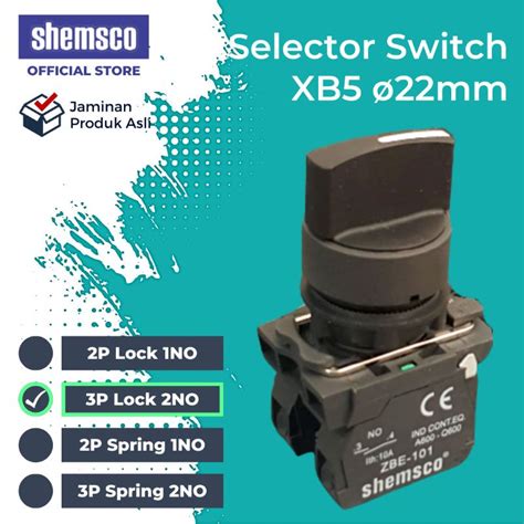 Jual 22mm 3 Posisi On Off On Selector Switch Lock Spring XB5 AD 33 53 Shemsco KW Schneider