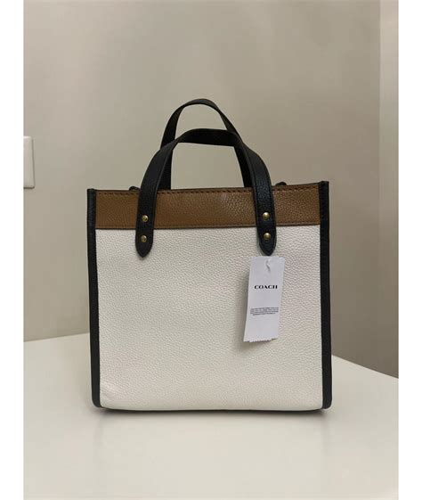 Coach Белая кожаная сумка с короткими ручками для женщин купить в интернет магазине с доставкой