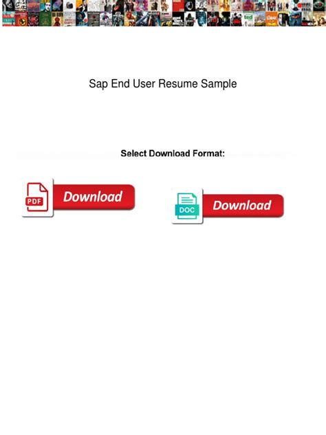 Sap End User Resume Sample Pdf Résumé Consultant