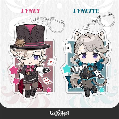 Genshin Impact Lyney Lynette Chibi Keychains Genshinbox