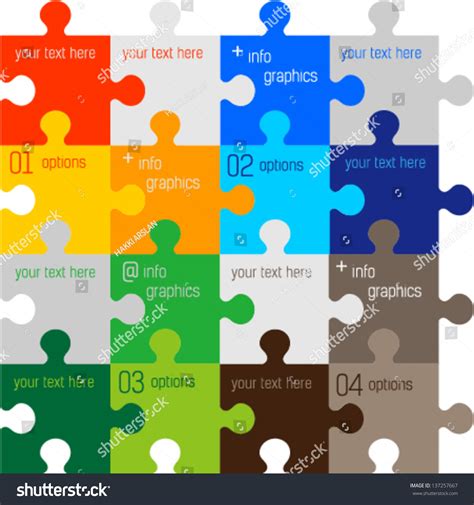 Colorful Puzzle Background Infographic Data Design Template Layout