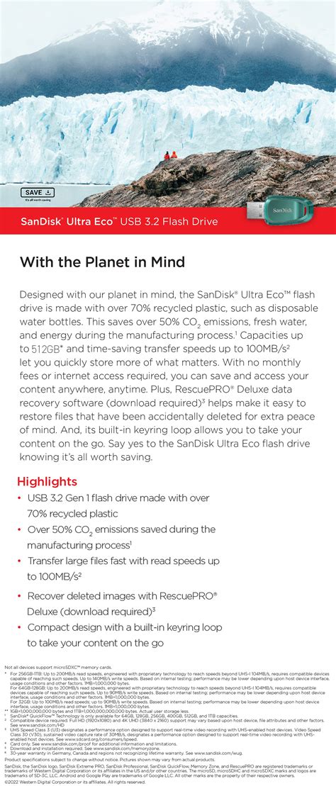 SanDisk Ultra Eco GB USB Flash Drive Sandisk USB Flash Drives SDCZ G