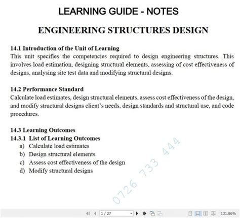 Engineering Structures Design Learning Guide Pdf Notes Tvet Cdacc Level 6 Cbet Pdf Notes