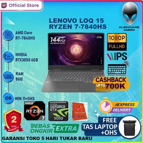 Promo Lenovo Loq Ryzen Hs Rtx Gb Gb Gb Ohs Fhd Bundle Extra Cicil