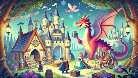 Friendly Dragon And Princess Exploring A Magical Castle Full Of Surprises Stock Illustration