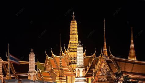 Wat Phra Kaew In Bangkok At Night Emerald Buddha Night Landmark Photo