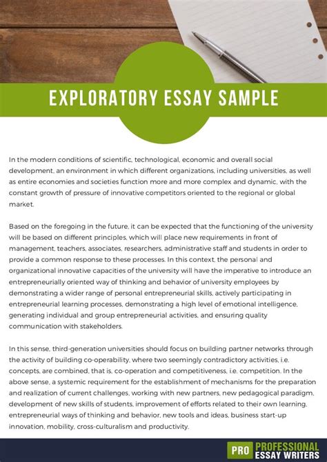 Exploratory Essay Sample