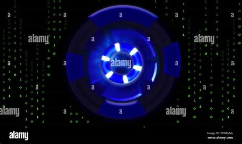 Image Of Scope Scanning And Binary Coding Over Black Background Stock