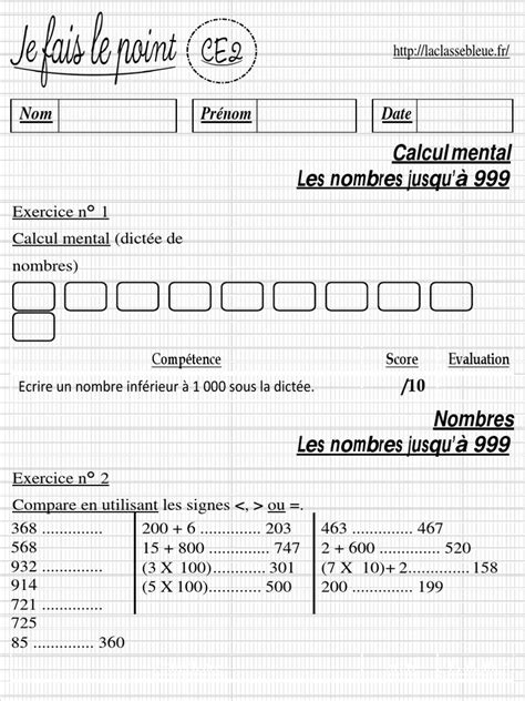 évaluation Exercice De Math Ce2 à Imprimer Esam Solidarity