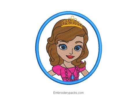 Princess Sofia Face Embroidery Design Embroidery Designs Packs