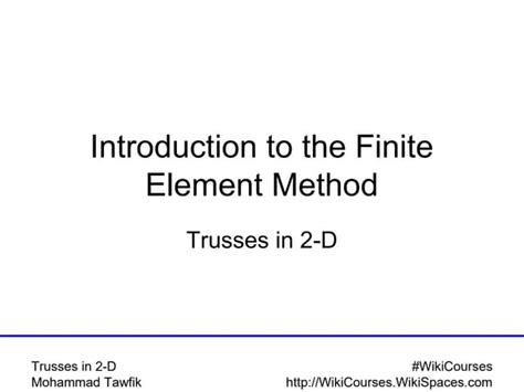 Finite Element For Trusses In 2 D Pdf Web Design And Html Internet