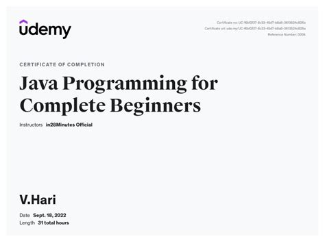 Java Programming Udemy Certification Continuouslearning