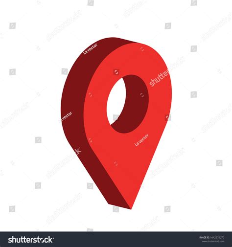 Gps Icon Map Gps Red Volumetric Stock Vector Royalty Free Shutterstock