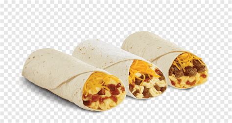 Taquito Burrito Breakfast لفائف لحم الخنزير المقدد ، ساندويتش البيض