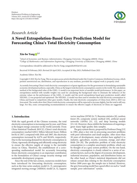 Pdf A Novel Extrapolation Based Grey Prediction Model For Forecasting Chinas Total
