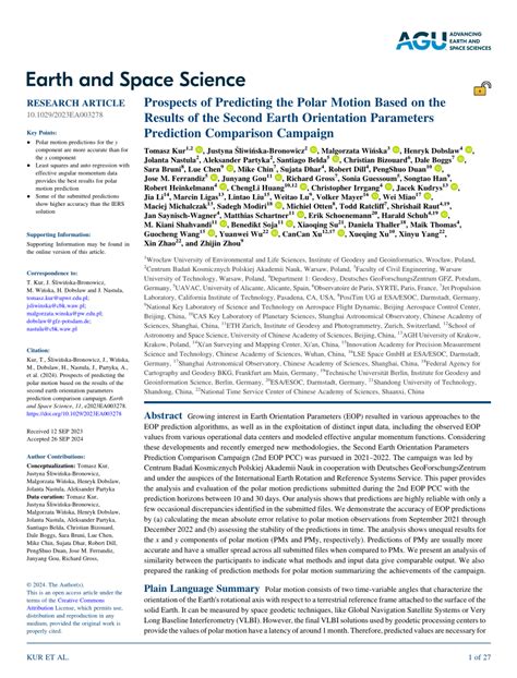 Pdf Prospects Of Predicting The Polar Motion Based On The Results Of