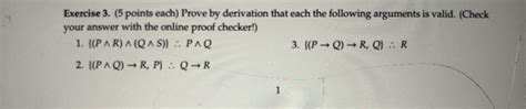 Solved Exercise 3 5 ﻿points Each ﻿prove By Derivation