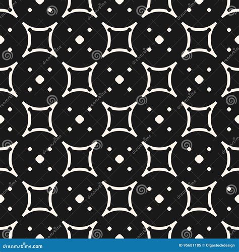 Subtle Geometric Seamless Pattern Rounded Grid With Small Circles Stock Vector Illustration
