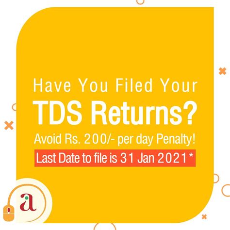 Have You Filed Your TDS Returns Avoid Rs Per Day Penalty Onlineideation