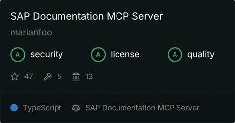 Score SAP Documentation MCP Server Glama