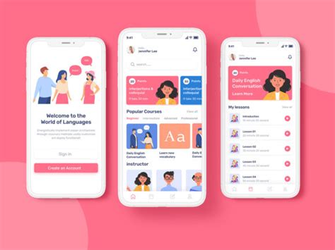Language Learning App Ui Kit Graphic By Design Love Creative Fabrica