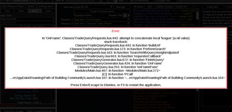 Error With Trade For These Items Issue PathOfBuildingCommunity PathOfBuilding GitHub