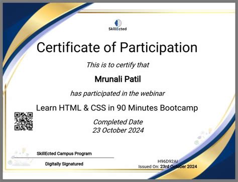 Mrunali Patil On Linkedin Skillected Html Css