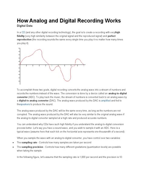 How Analog And Digital Recording Works Pdf Analog To Digital