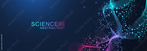 Modern Abstract Molecules Structure For Science Or Medical Background Dna Helix Or Atom