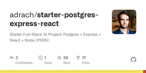 Github Adrach Starter Postgres Express React Starter Full Stack Js Project Postgres