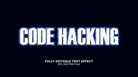 Premium Vector Code Hacking Editable Text Effect With Blue Color