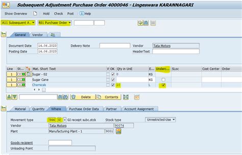 Subsequent Adjustment In Sub Contracting Sap Community