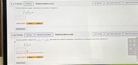 Solved Find The Indefinate Integral Remember The Constant
