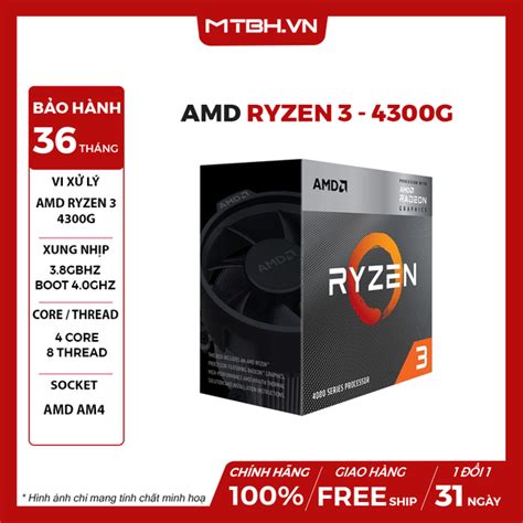 Cpu Amd Ryzen 3 4300g 3 8ghz Boost 4 0ghz 4 Cores 8 Threads Am4 Máy Tính Biên Hòa