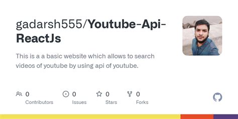 Github Gadarsh555youtube Api Reactjs This Is A A Basic Website Which Allows To Search Videos