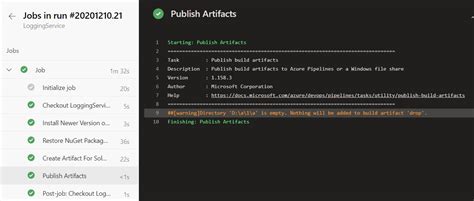 Yaml Azure Devops Pipeline Warning Directory Da1a Is Empty