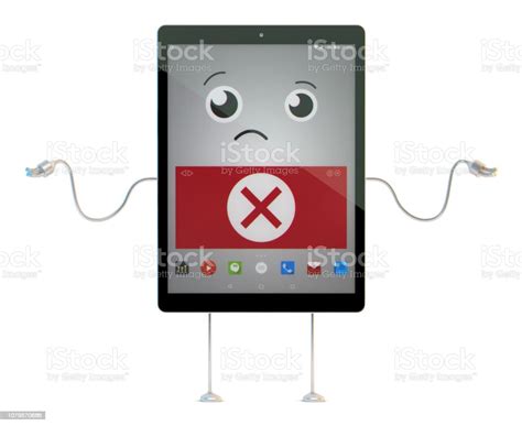 응용 프로그램 오류 기호 걱정된 만화 태블릿 문자입니다 3d 그림입니다 클리핑 경로 포함 3차원 형태에 대한 스톡 사진 및 기타 이미지 Istock