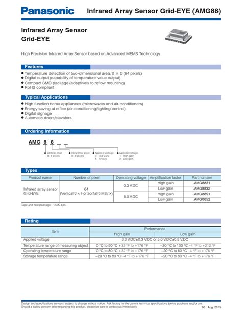 Infrared Array Sensor Grid Eye Amg88 Pdf Soldering Humidity