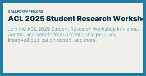 ACL SRW ACL Babe Research Workshop