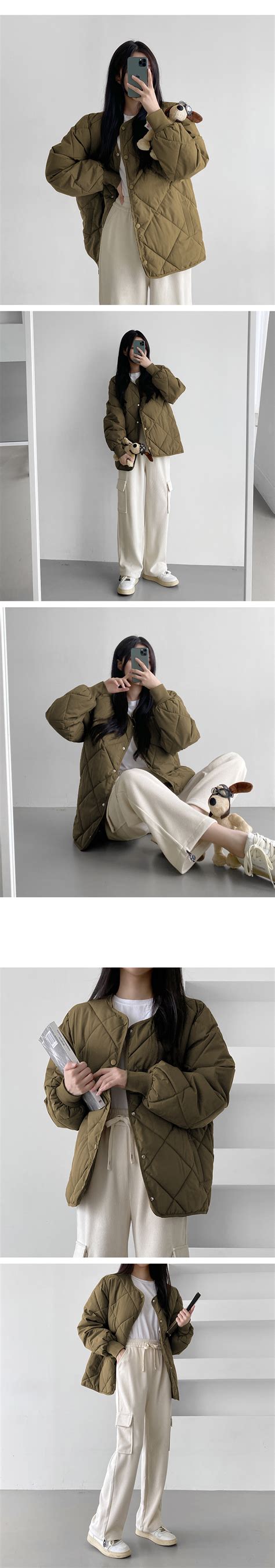 빅사이즈 오버핏 누빔 패딩 깔깔이 퀄팅 자켓 4color